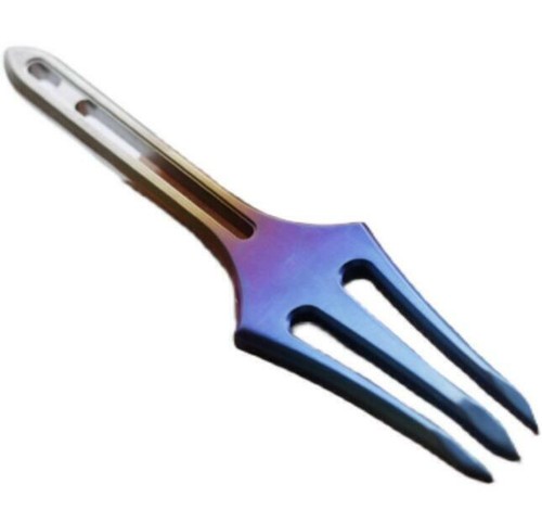 New Titanium Fork Small Harpoon Crowbar Pry Bar keychain EDC Tools ...