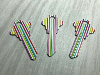 3 Striped Colors House Key Blanks SC1 68 | eBay