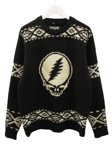 Mens Schott SCHOTT Crew Neck Sweater with GRATEFUL DEAD STEALIE SKULL Knit 47038 | eBay