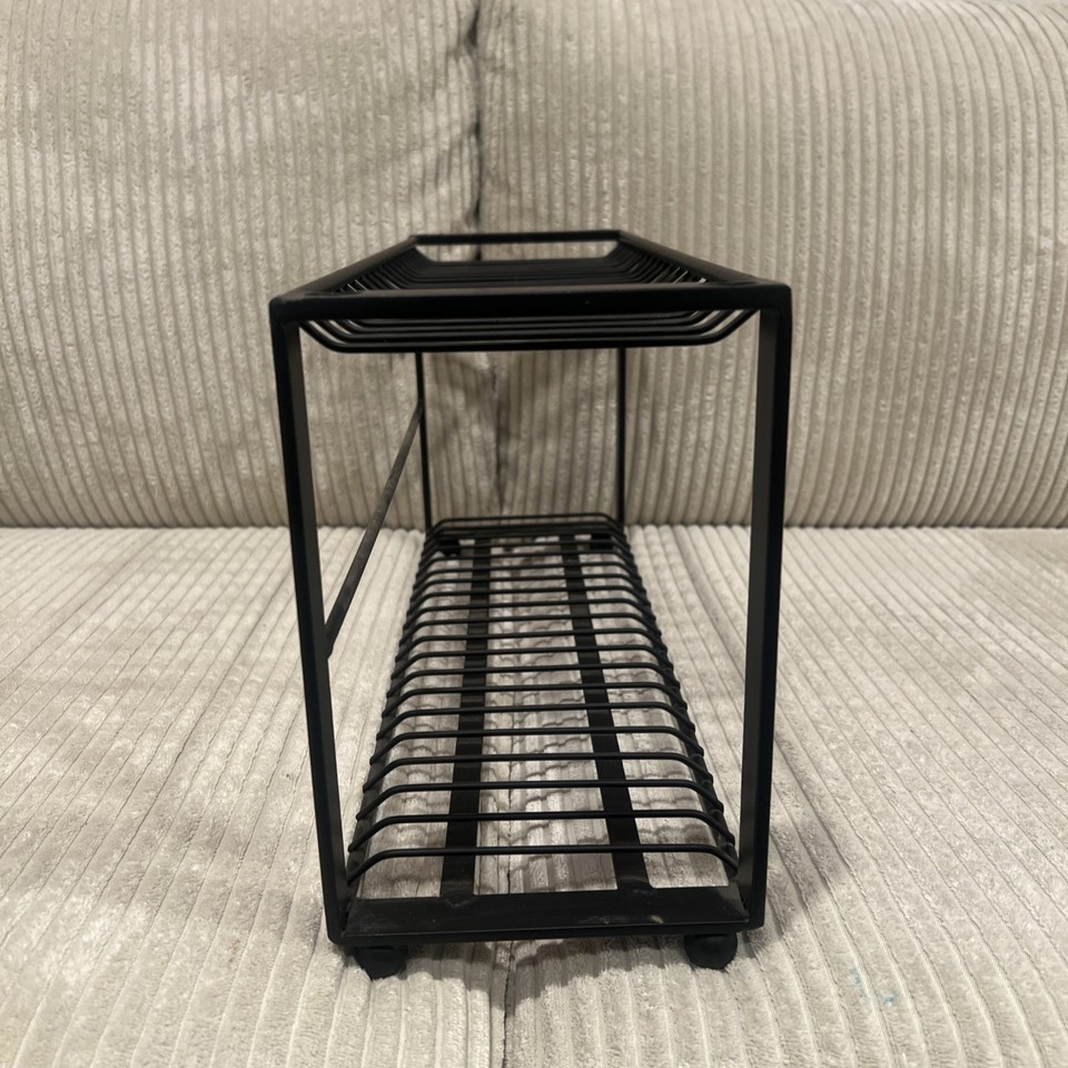 DVD Rack Black Metal Holds 19 Wire Movie Storage Stackable Storage ...