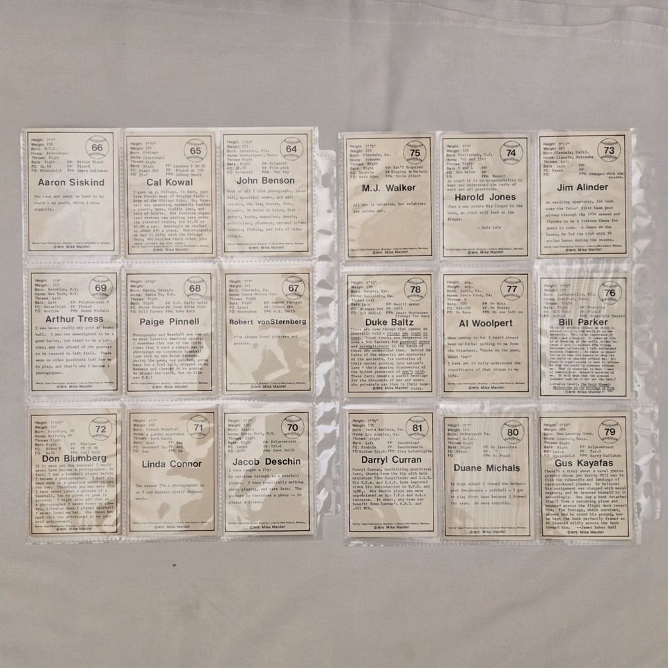 Mike Mandel Photographer Trading Cards complete set of 134 + checklist ...
