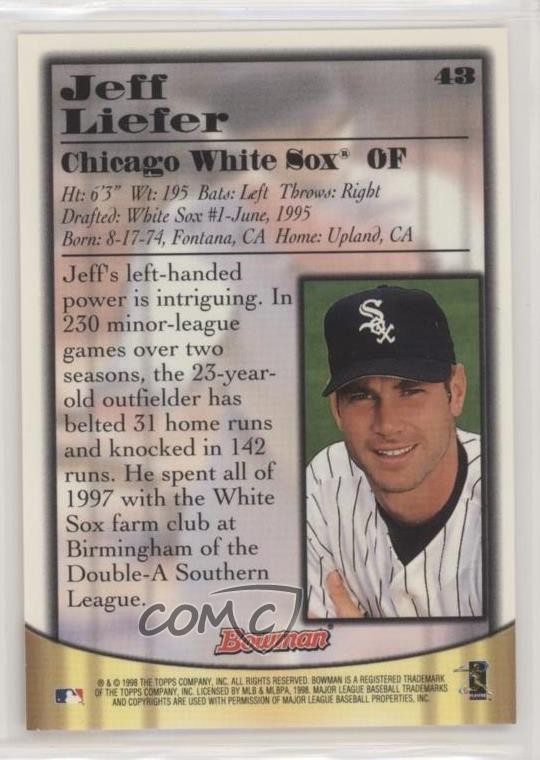 1998 Bowman Auto Blue Foil Jeff Liefer #43 Auto | eBay