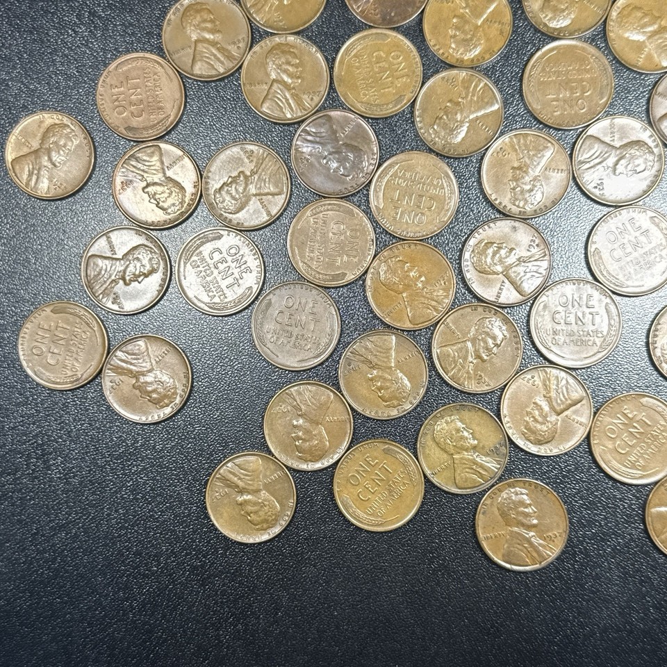 1937-S Lincoln Wheat Penny Cent Roll of 50 Coins ALL EXTREMELY FINE XF ...