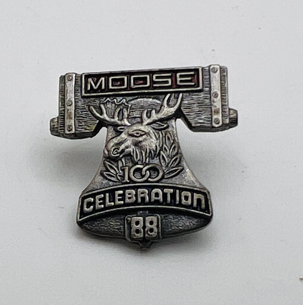 Vintage 1988 Moose Lodge 100th Celebration Tie Pin - Gem