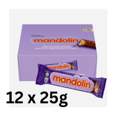 Cadbury Mandolin Chocolate Bars 12 x 25g Bars Full Box Best Before 05/ ...