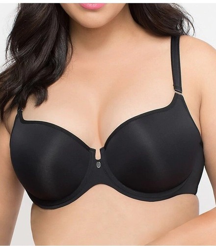 Curvy Couture BLACK Tulip Sheer Smooth T-Shirt Push Up Bra, US 42D, UK 42D | eBay