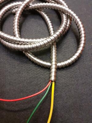 FLEXIBLE STAINLESS CONDUIT WIRE / CABLE COVER CLASSIC CAR Etc 2MTR X 8 ...