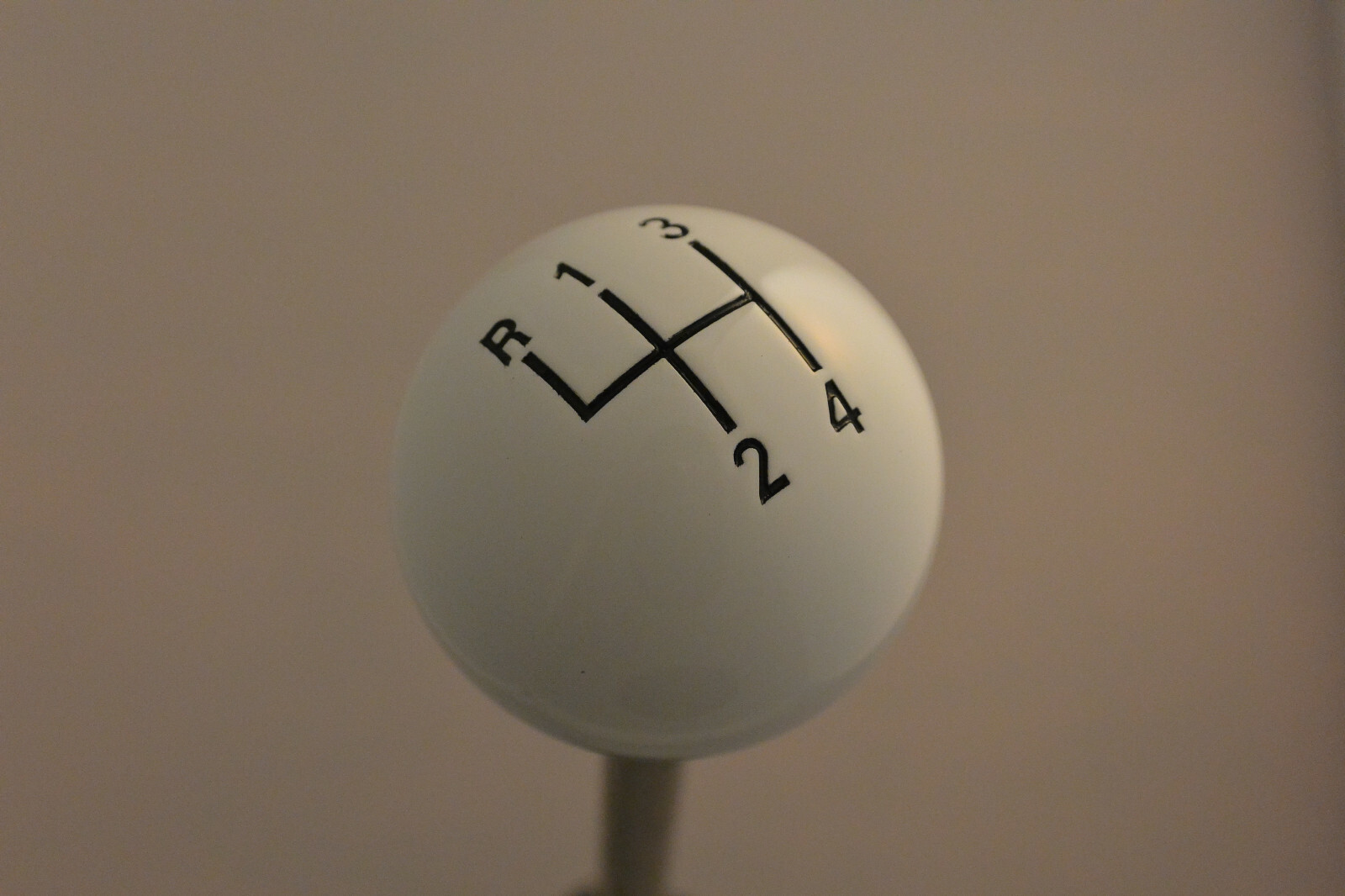 4 speed imprinted shift knob WHITE 3/8"-16 for Hurst chrome shifter ...