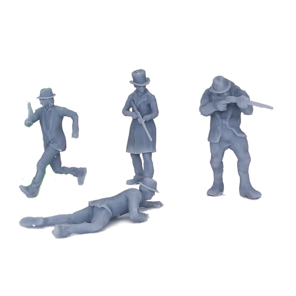 Outland Models Scenery Miniature Western Cowboy Gunman Figure Set 1:48 ...