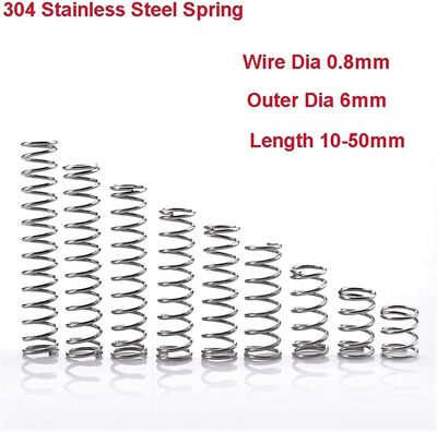 0.8mm Micro Miniature Small Compression Spring 304 Stainles Steel 10PCS ...