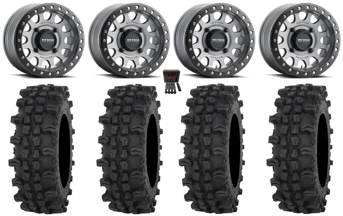 Method 401 Bdlk 14" Wheels Titanium 4+3 30" ACP Tires Can-Am Maverick ...