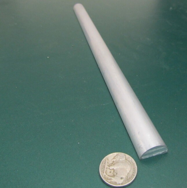 Aluminum Half Round Rod (.750") 3/4" Dia, x 1 Foot Length, 3 Units, 3 ...
