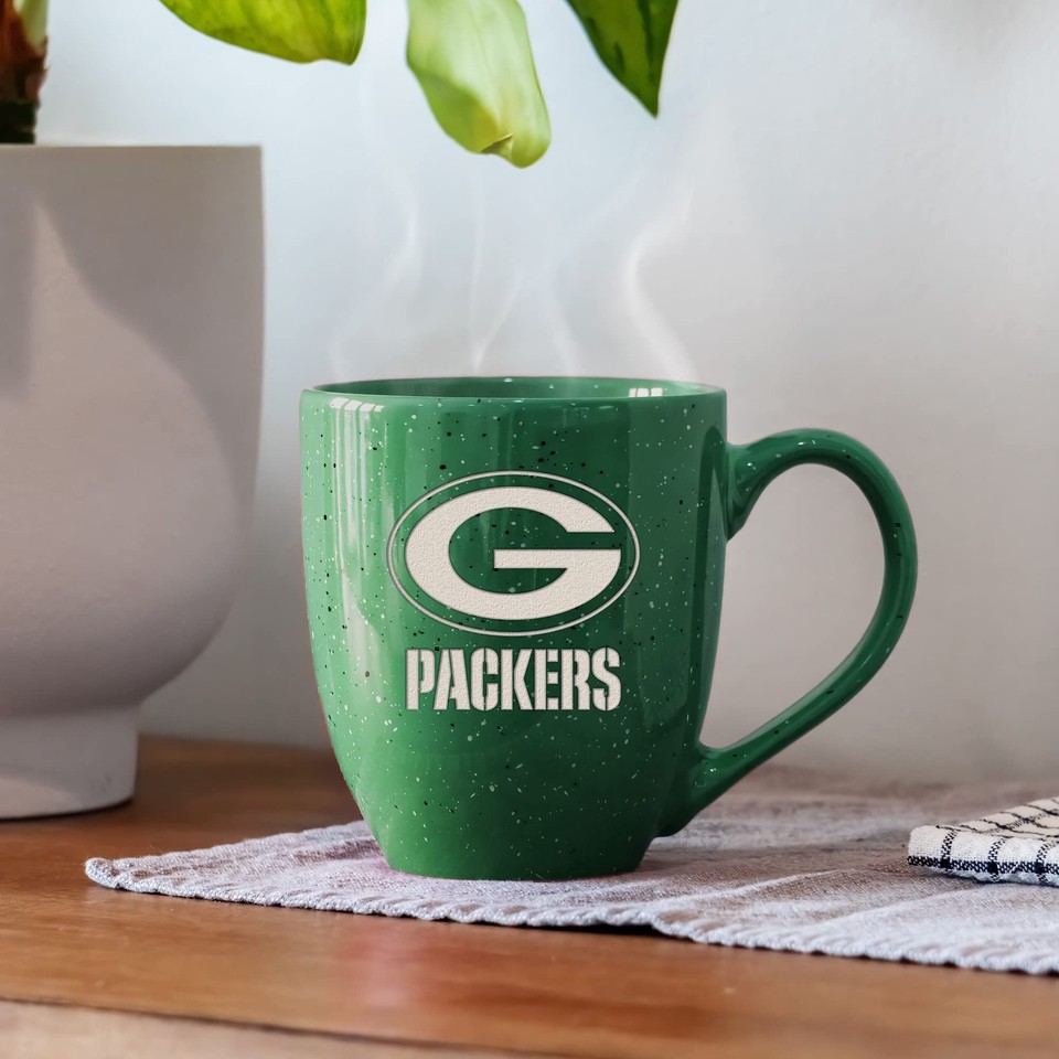 NFL Football Green Bay Packers Primary 16 oz Team Color Laser Engraved ...