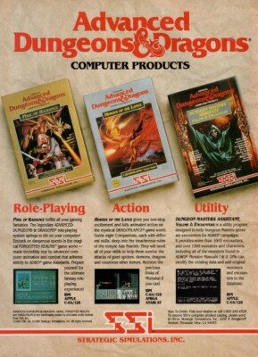 Commodore - Dungeons & Dragons - SSI -Original Magazine Ad - | eBay