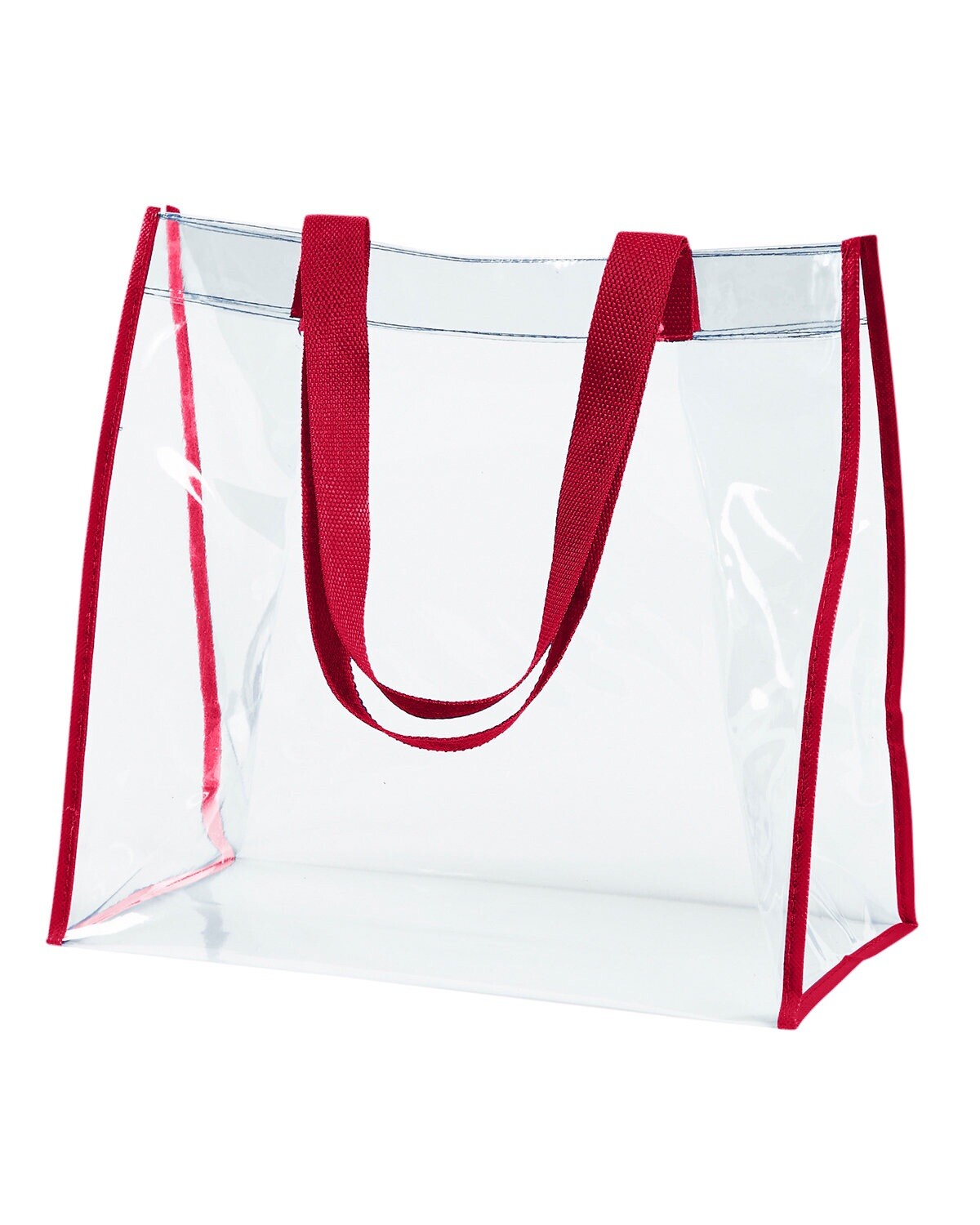 Clear PVC Tote Red Top Carrying Handles - New | eBay