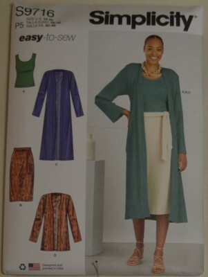 Simplicity - 9716 - Misses' Knit Top, Cardigan, & Skirt | eBay