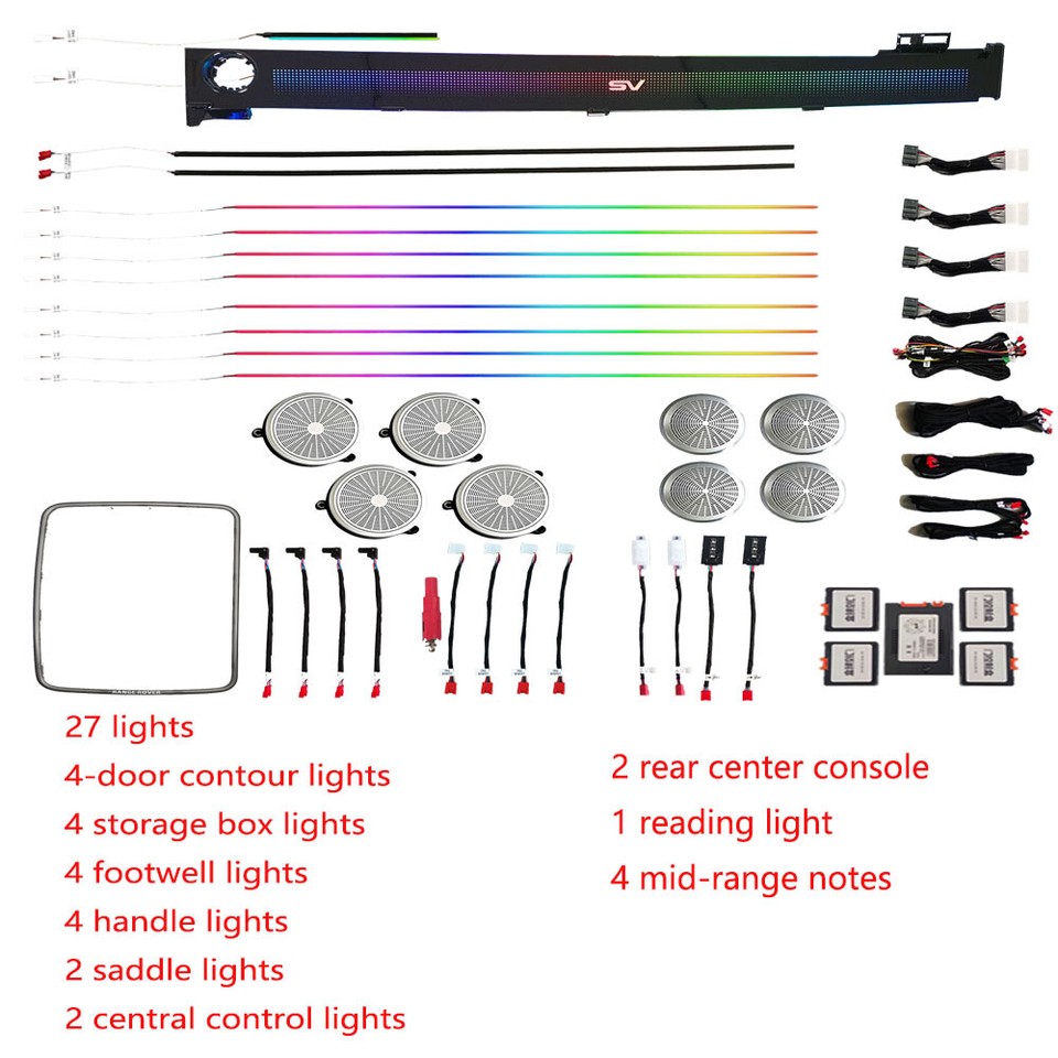 64 Color For Range Rover 2013-2018 Car Interior Atmosphere Lamp Ambient ...