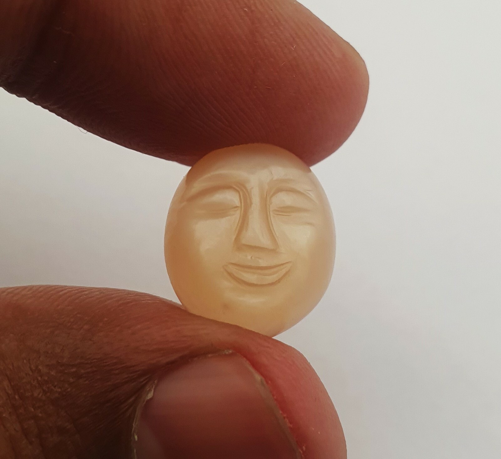 Natural Peach Moonstone Hand Carved Face Loose Gemstone 12 50 14 50 MM natural-peach-moonstone-hand-carved-face-loose-gemstone-12-50-14-50-mm