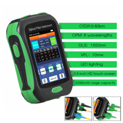 Mini OTDR-UPC Tester 3.5 Inches Touch 80KM 20dB 1310-1577nm RJ45/OPM/LS ...