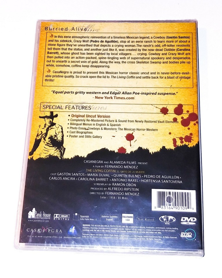 The Living Coffin (DVD, 2007) NEW Casanegra Panik House Version Gaston ...