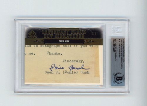 Owen " Donie " Bush 2011 Sp Legendary Cuts 2/4 Black Cut Signatures ...