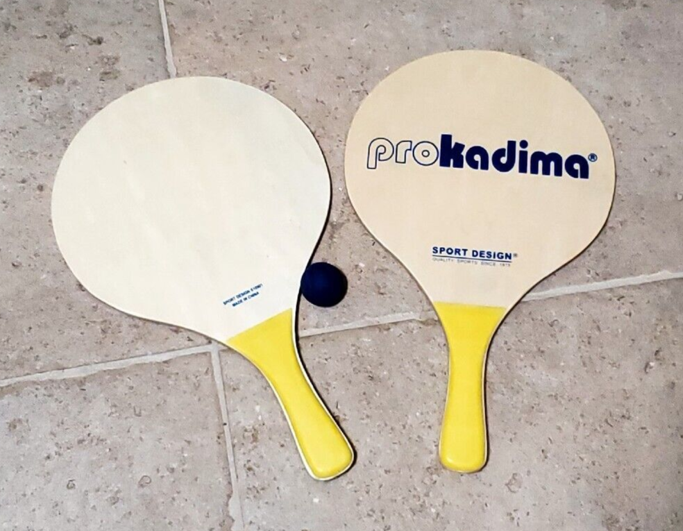 NEW! Pro Kadima Paddleball Beach Set - Classic 2 Paddle Game Set with ...