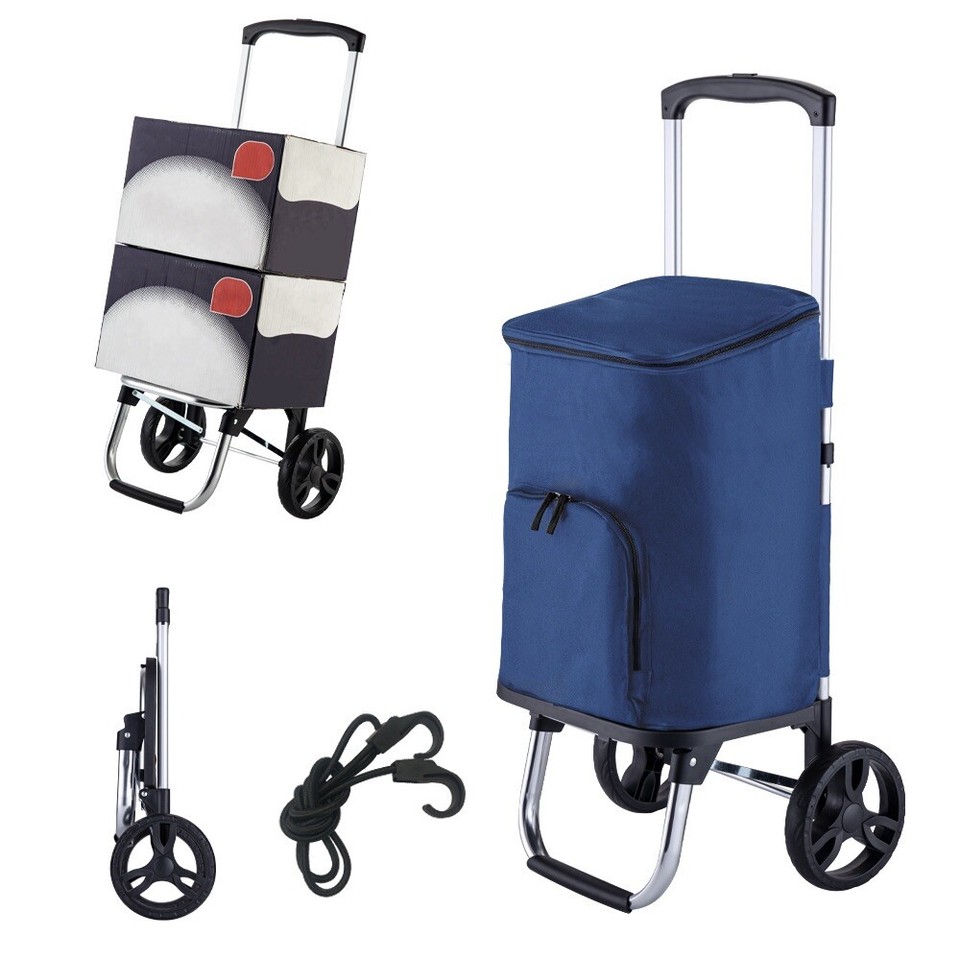 2-wheel Lightweight Printed Folding Shopping Trolley Luggage Cart ...