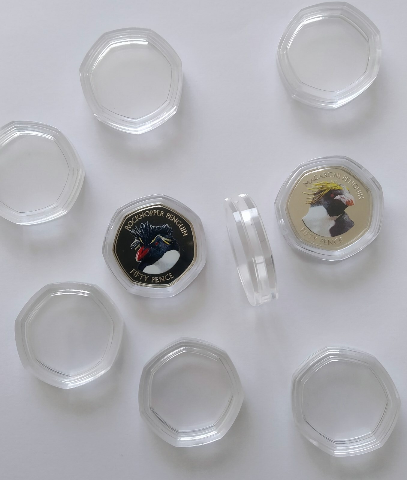 50P Coin Capsules Heptagon Acrylic Capsules 7 sided for 50p | eBay UK