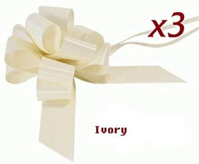 Large 50mm Pull Ribbon Bow Floristry Accessories Wedding Party Ivory 3 ...