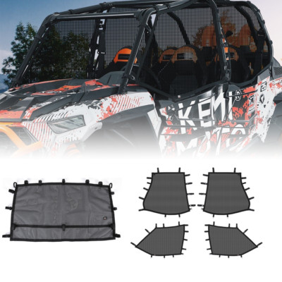 5PC Rear Window+Upper Door Nets for Polaris RZR XP 1000 4 Door Mesh ...