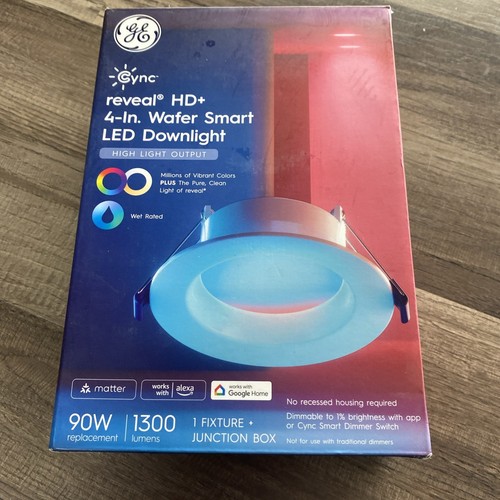 Cync Reveal HD+ 4 in. Wafer Smart LED Downlight Plus Junction 90w ...