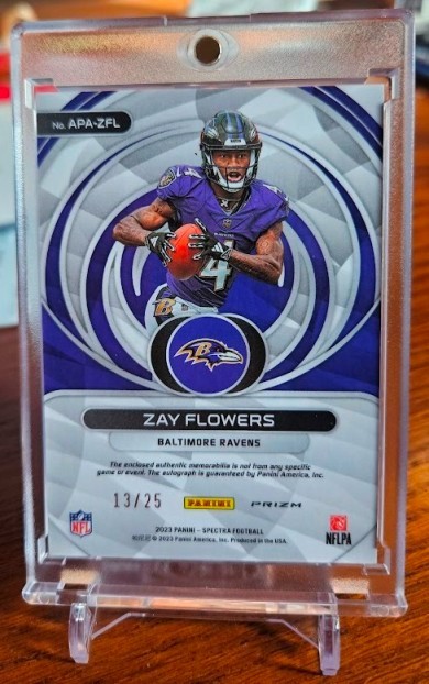 Zay Flowers Ravens RPA /25 RC Jersey Patch Rookie Auto | eBay