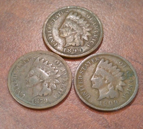 Lot Of Three Semi Key Date Indian Head Cents 1879, 1894, 1909. | eBay