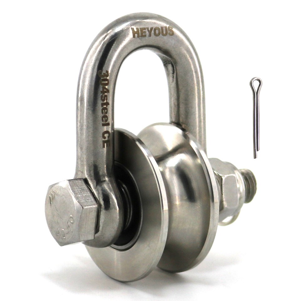 1pcs 304 stainless steel u-shaped groove pulley detachable Heavy duty ...