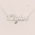 Skylar Name Plate Necklace Pendent Sterling Silver female Personalized ...