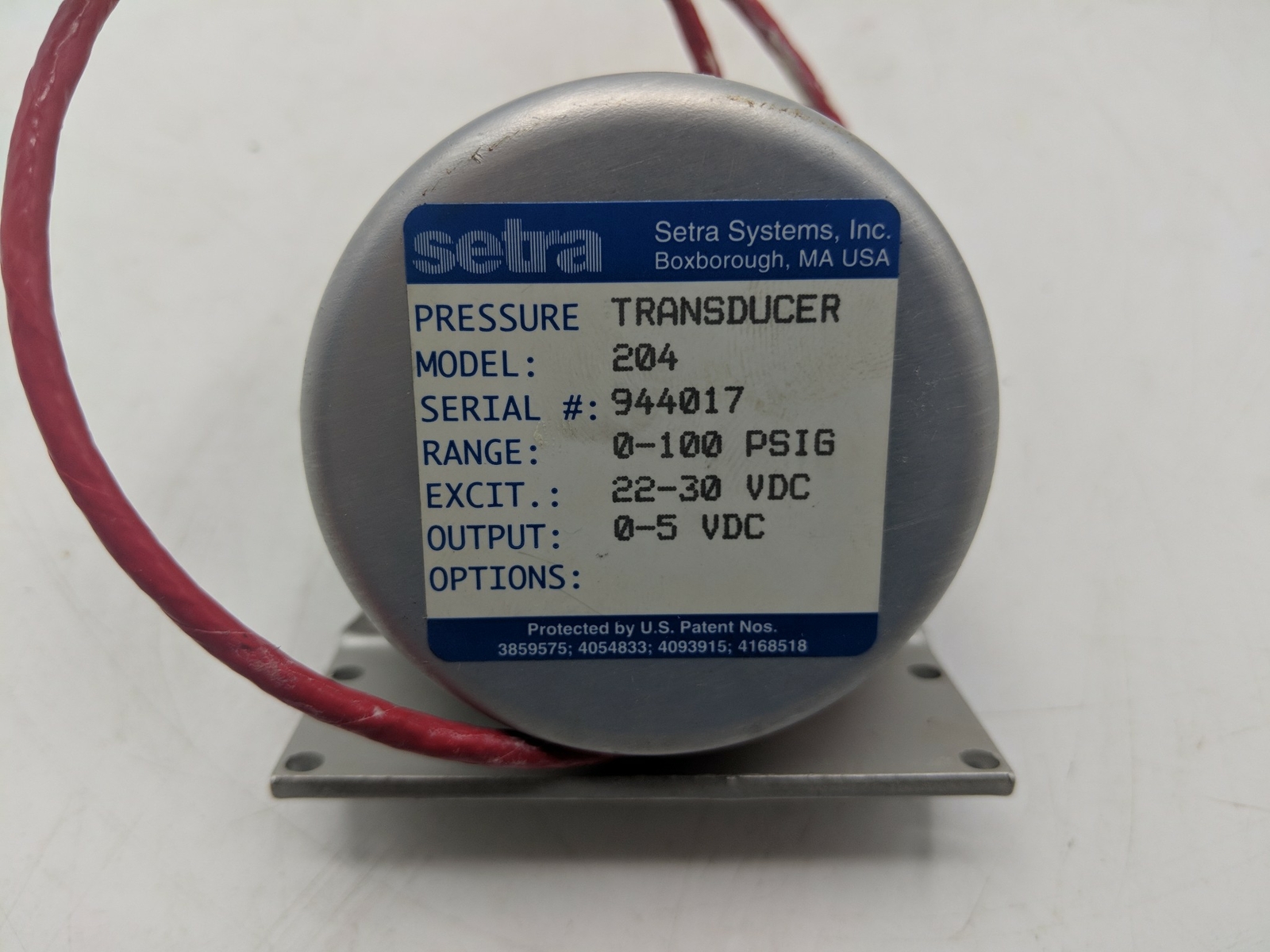 Setra Pressure Transducer Model: 204 | eBay