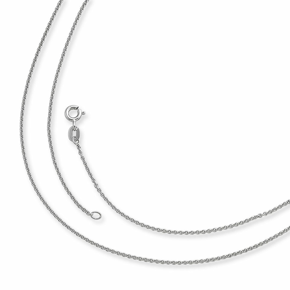 .925 Sterling Silver 1mm Cable Chain Necklace for Pendants 18" ITALY ...