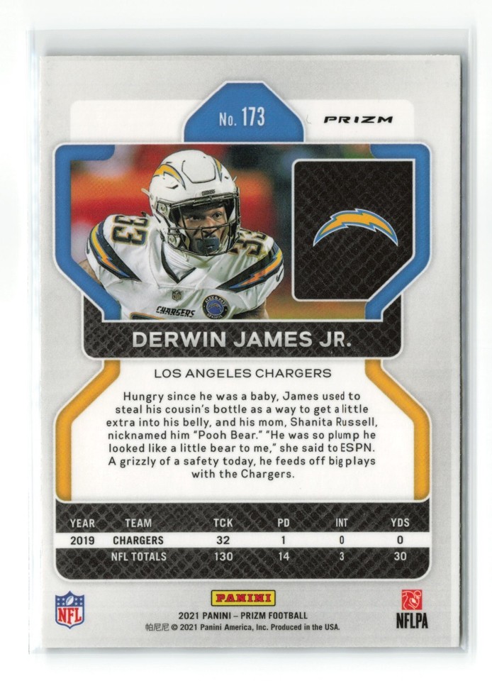 2021 Prizm Derwin James Jr Black & White Checkerboard #173 Checkerboard ...