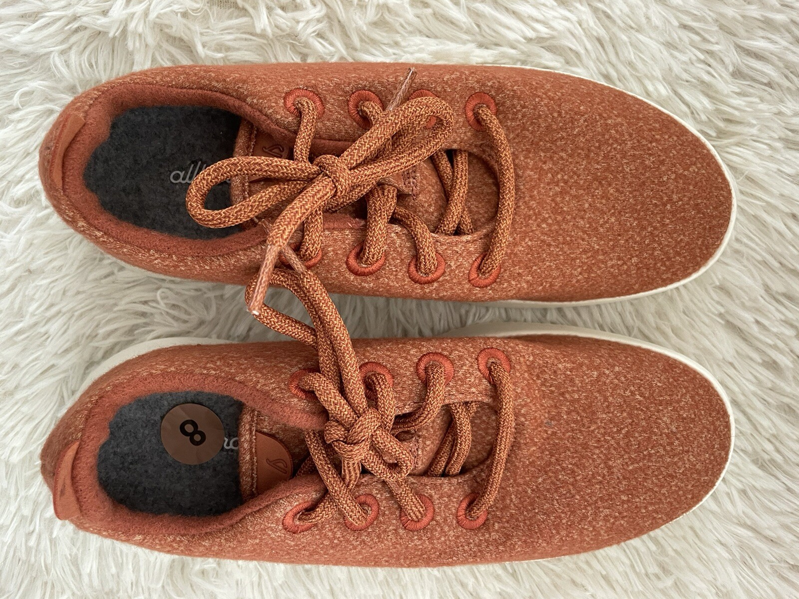 NWOT Allbirds Wool Runners Shoes Sneakers Orange Women's size 8