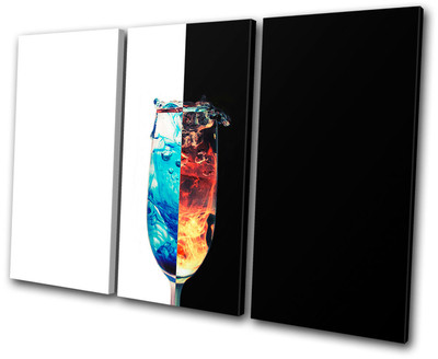 Canvas Artwork Print Photo Fire Water Glass Conceptual Ying Yang Food ...