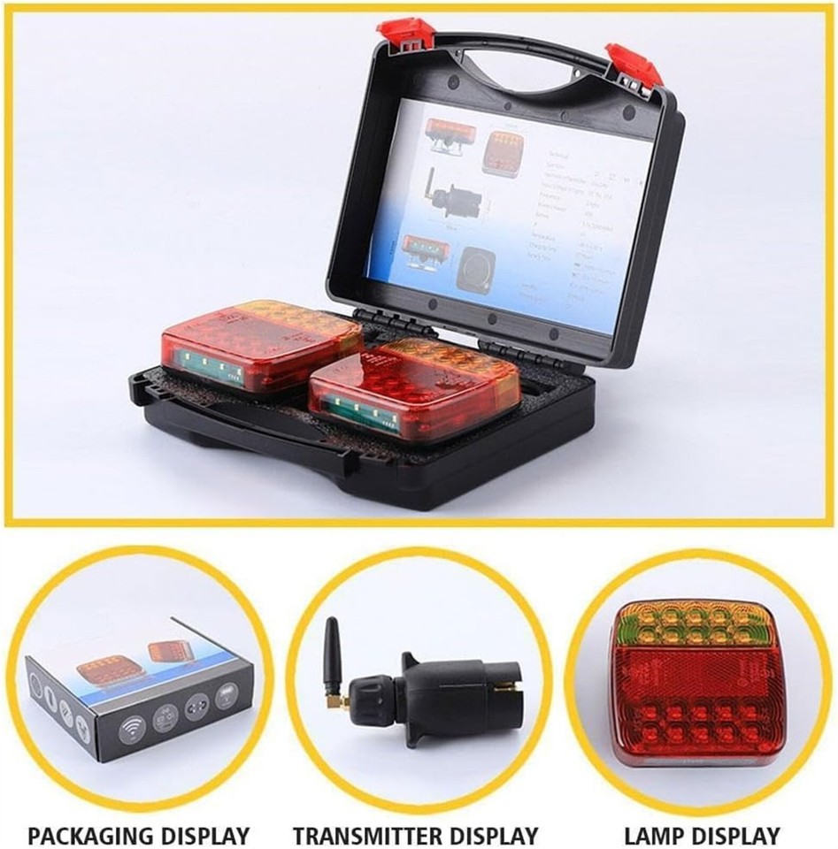 Magnetic Wireless Tail Lights for Trailer, Wireless Trailer Lights Kit ...