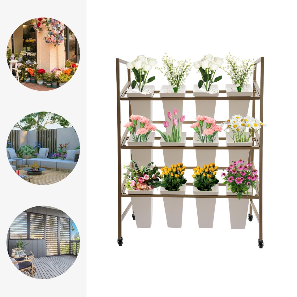 Flower Display Stand, 3-tier Flower Holder, Flower Display Stand with ...