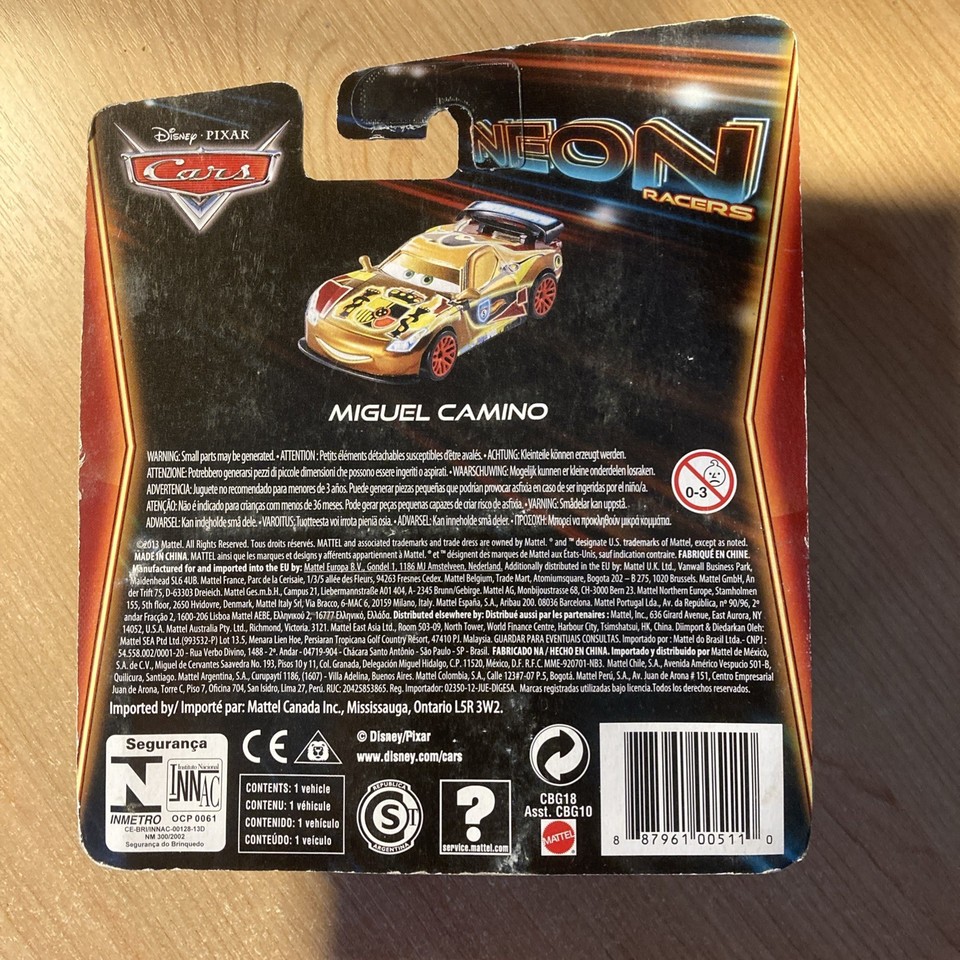 Disney Pixar Cars NEON MIGUEL CAMINO Diecast 1:55 Mattel RARE | eBay