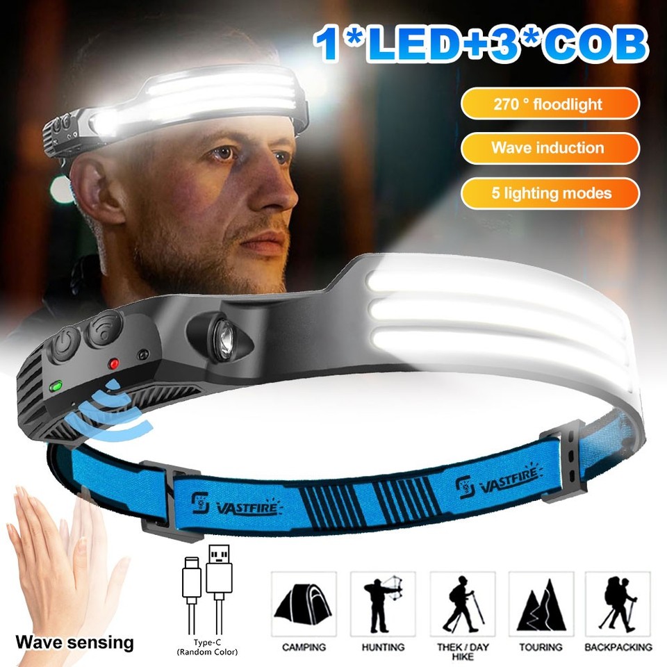 1/2X Waterproof 3COB Headlamp Night Buddy LED Motion Sensor Head Torch ...
