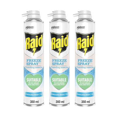 Raid Crawling Insect Freeze Spray Insecticide Free 350 ml - Pack of 3 ...