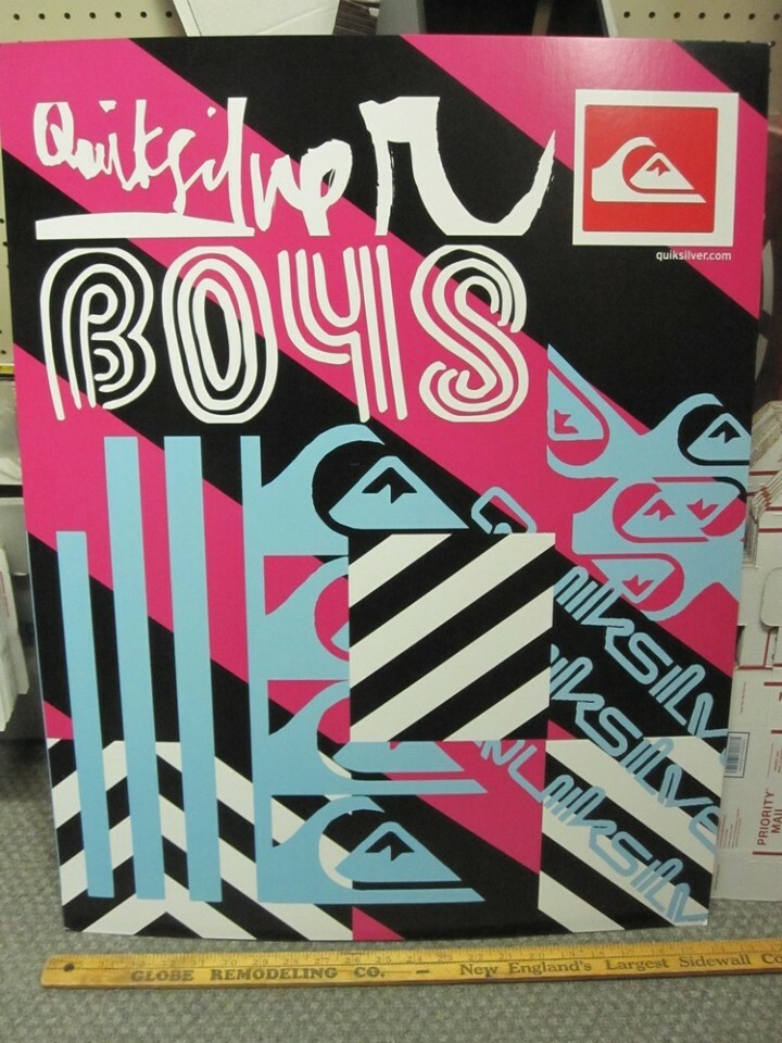QUICKSILVER Surf Skateboard 2006 Boys BIG 2 Side Dealer Display New Old ...