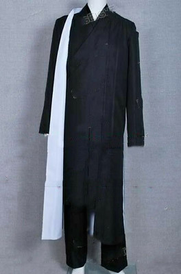 TRON Legacy Cosplay Kevin Flynn Clu Costume Coat Pants Cape Robe Black ...