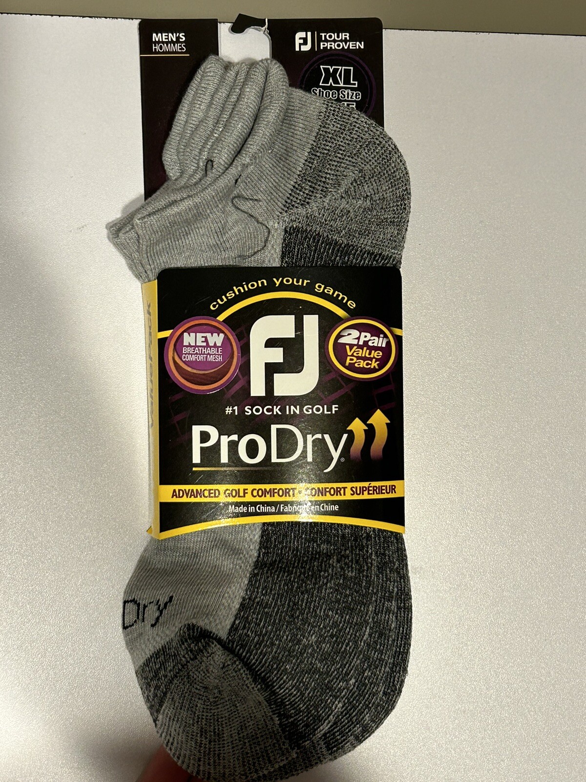 FJ FootJoy ProDry Mens Golf Socks 2 Pack Size XL 12-15 | eBay