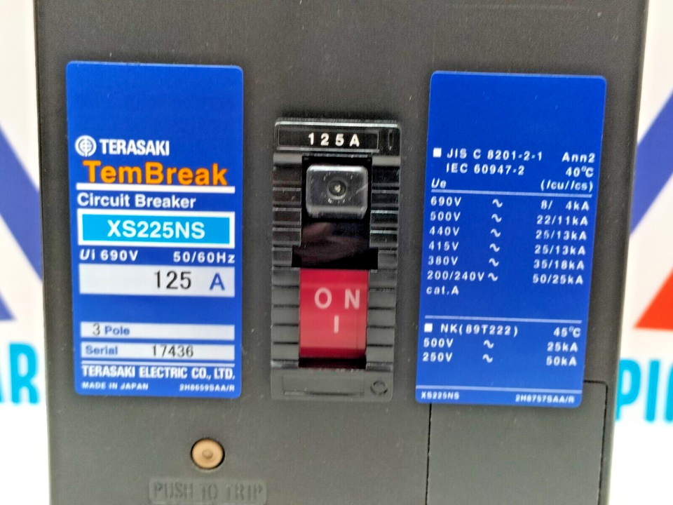 Terasaki XS225NS Tembreak Circuit Breaker 3P 125A PM | eBay
