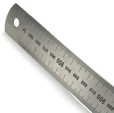 1 Meter Stainless Steel Ruler with Stamped Centimeter and Millimeter ...